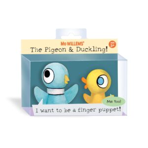 yottoy mo willems collection | the pigeon & duckling set of 2 finger puppets in package