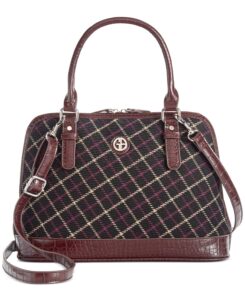 giani bernini plaid croco dome satchel