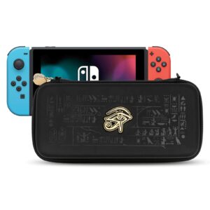 geekshare cute carrying case compatible with nintendo switch/switch oled - portable hardshell slim travel carrying case fit switch console & game accessories - a wrist strap (land of mystery)