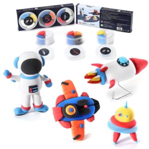 the spaceship modeling clay set for kids,12 color premium soft air dry clay for kids, crafts for kids ages 5-8,