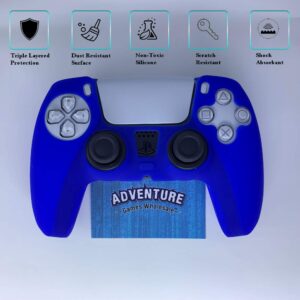 sapphire blue - silicone controller skin grip anti-slip cover protector case - compatible with ps5 dualsense controller