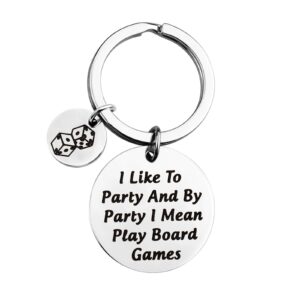 ensianth funny board game gift board game keychain board game lover gift i like to party and by party i mean play board games (board game keychain)