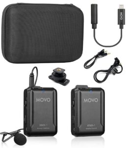 wmx-1 lightning connector dongle bundle - wireless lavalier microphone compatible with apple iphone, ipad smartphones and tablets - optimized for microphones/pro audio