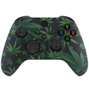 extremerate custom shell for xbox series x & s controller - revitalize your controller - green weeds replacement cover front housing cover for xbox core controller wireless [control not included]