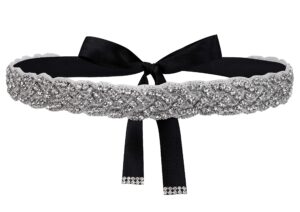 lovful handmade bridal belt, rhinestone wedding dress belts, ribbon crystal sash for women,black