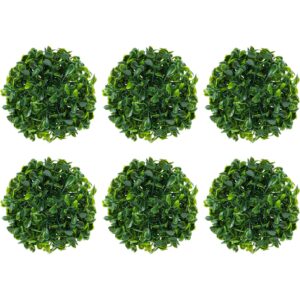 auear, artificial boxwood topiary plant balls decorative for table decoration garden wedding decor (4 inch diameter, 6 pack)