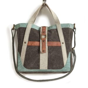 mona b. recycled vintage upcycled canvas portland and escape the ordinary collection with vegan leather trim (portland) (escape-crossbody)