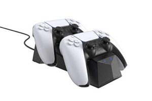 wasserstein charging station compatible with sony playstation 5 dualsense controller - make your gaming experience convenient with the ps5 controller charging station (black)