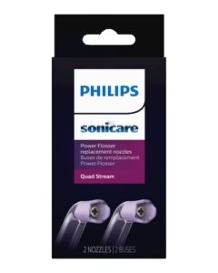 philips sonicare power flosser quad stream tips (f3), 2pk, white hx3062/00