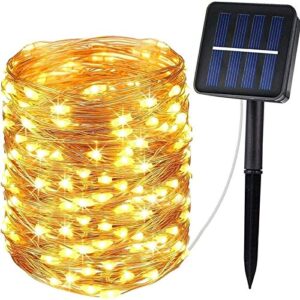 zsmpy fairy lights solar lights outdoor, 50/100/200 lights,5m/10m/20m fairy lights solar christmas lights for patio, garden, home, wedding, pathway, party (warm white) (size : 20m 200 lights)