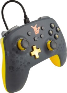 powera - enhanced wired controller for nintendo switch - pokémon: pikachu grey