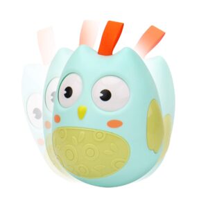 kim player roly poly toy, owl weeble wobble toys for baby 6 months and up, best gift for kids boys girls infants toddlers