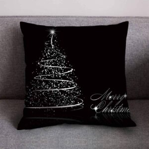 akabsh peach skin pillowcase cushion cover,throw pillow cover for bed sofa chair cushion cases, christmas tree happy holiday blessing gift throw pillow cover cushion case 17.8" x 18"