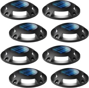 home zone security deck & stair solar light weatherproof no wiring black 8 set