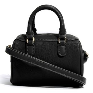 like dreams women's everyday fashionable micro mini barrel vegan leather crossbody handbag (black)