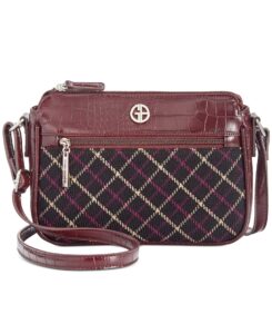 giani bernini plaid croco crossbody