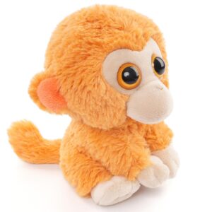 weigedu baby small monkey toy stuffed animal, cute plush gifts for kids birthday bedtime easter, 5.9" yellow golden