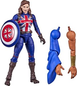 avengers marvel legends series 6-inch scale action figure toy marvel’s captain carter, premium design, 1 figure, 1 accessory, and 2 build-a-figure parts