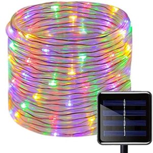 zsmpy fairy lights solar string light, fairy lights 100 lights multicolor 8-modes 10m christmas lights for patio, garden, home, wedding, pathway, party