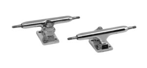 34mm prodigy gen2 pro fingerboard trucks - pro style base and hanger with custom pivot tuning and pro duro bubble bushings - silver colorway