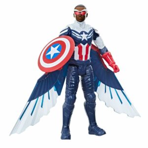 marvel titan hero series avengers captain america action figure, 12-inch toy, includes wings, for kids ages 4 and up