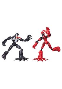 spider-man marvel bend and flex venom vs. carnage action figure toys, 6-inch flexible figures, for kids ages 4 and up