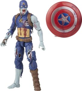 avengers marvel legends series 6-inch scale action figure toy zombie captain america, premium design, 1 figure, and 1 accessory