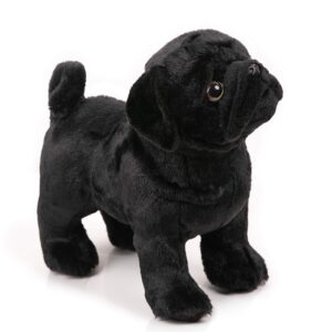 boni 12.5 inch black pug stuffed animal, pug plush dog stuffed animals