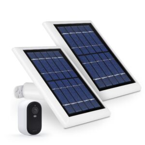 [updated version] wasserstein solar panel with 13.1ft/4m cable compatible with arlo essential spotlight/xl spotlight camera (2-pack, white) (not compatible with arlo ultra, pro 1/2/3, hd, floodlight)