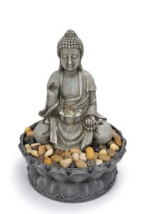 warm garden buddha fountain tabletop water fountain-sitting buddha tabletop water fountain zen fountain