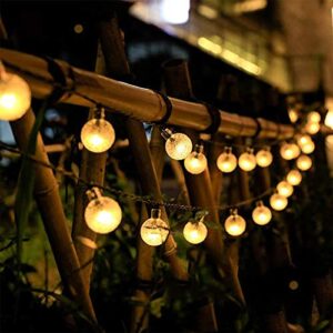 sigutie 36ft 60led solar & usb string lights globe indoor/outdoor, crystal ball waterproof 8 modes fairy christmas lights for home party garden holiday wedding (warm white upgraded)