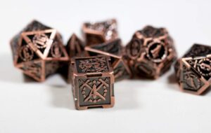 sword strengthened metal 7-dice set (copper)