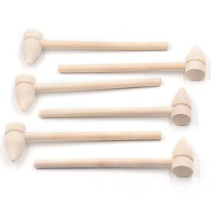 teensery 10 pcs mini wooden hammers small pointed mallets for cracking chocolate hearts