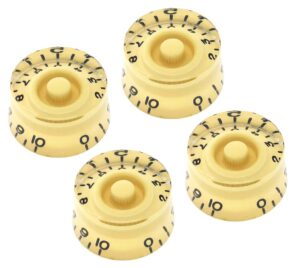 vintage forge cream speed knobs compatible with epiphone les paul sg electric guitar (set of 4) fits 18 coarse-spline import (metric) split shaft pots recessed rs18m-crm4