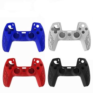 anti-slip silicone protective case cover skin for sony playstation 5 ps5 controller gamepad game accessories (black)