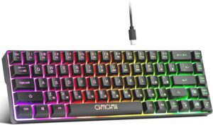 rgb gaming keyboard, usb wired backlit light up rainbow computer keyboard for windows laptop pc ps4 xbox, chonchow keyboard set,led rainbow lights,waterproof