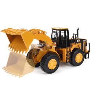 1/50 diecast metal wheel loader truck toy for kids, metal construction equipment bulldozer models for boys and girls