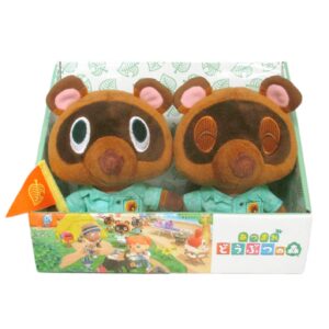 little buddy 1794 animal crossing - new horizons - timmy & tommy plush (set of 2), 5.5", brown