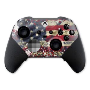 tattered flag x-box elite controller series 2 limited edition by dreamcontroller. custom elite series 2 controller for x-box one/series x/s. with advanced hydro-dip paint technology (not just a skin)