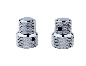 guyker 2pcs brass concentric stacked knobs, dual knurled control knobs, high grade dome volume tone knob replacement for electric guitar or precision bass - cnc machined(chrome)