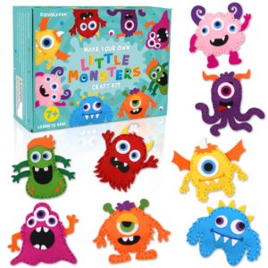 ciyvolyeen little monsters sewing craft kit for children adopt a monster felt plush diy sewing art kids educational toys monster bash craft gift for beginners set of 8