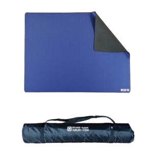 board game playmat [3'x5'/thick super cushioned/stitched edge/water resistant] with carrying case - for tabletop board games, card games, rpg games (medium, blue)