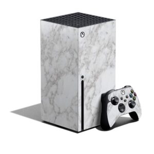 mightyskins skin compatible with xbox series x bundle - frost marble | protective, durable, and unique vinyl decal wrap cover | easy to apply and change styles | made in the usa (mixbserxcmb-frost marble)