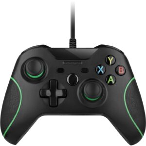 wired controller for xbox one, upgraded game controller compatible with xbox one/x/s/and pc(black 1)