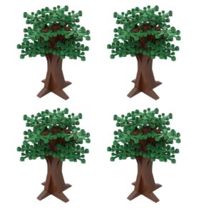 general jim's classic botanical classic green tree - forest trees garden plant accessories building block toys for building creations landscaping (4pcs) - for teens and adults