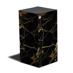 mightyskins skin compatible with xbox series x - black gold marble | protective, durable, and unique vinyl decal wrap cover | easy to apply and change styles | made in the usa