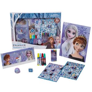 disney frozen 2 elsa and anna kids coloring art and sticker set, 30 pcs.