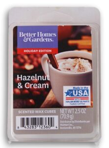 better homes and gardens scented wax cubes 2020 editions - hazelnut & cream - 2.5 oz