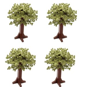 general jim's classic botanical olive green trees - forest trees garden plant accessories building block toys for building streetview creations (4pcs) for teens and adults