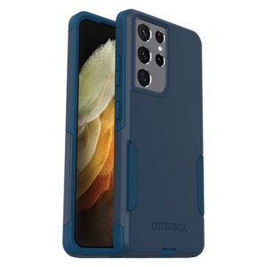 otterbox commuter series case for galaxy s21 ultra 5g (only - does not fit non-plus or plus sizes) - bespoke way (blazer blue/stormy seas blue)